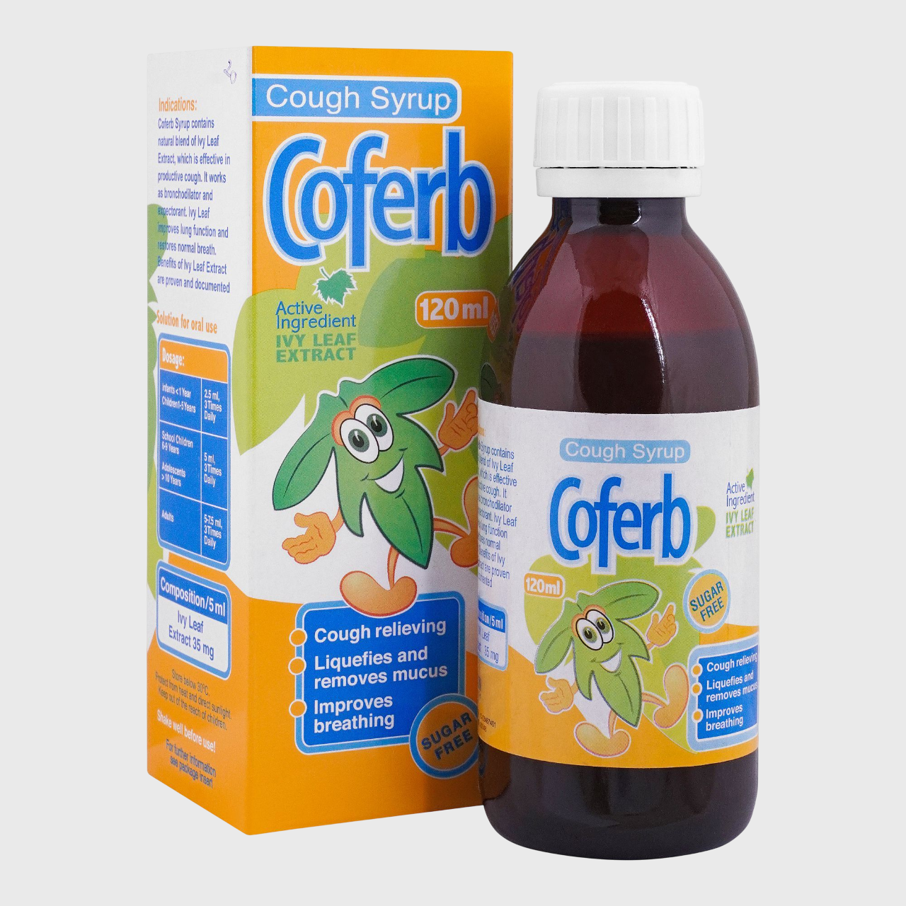 Coferb Cough 120ml Syrup – Dry & Wet Cough Relief | Oxygen Pharmacy